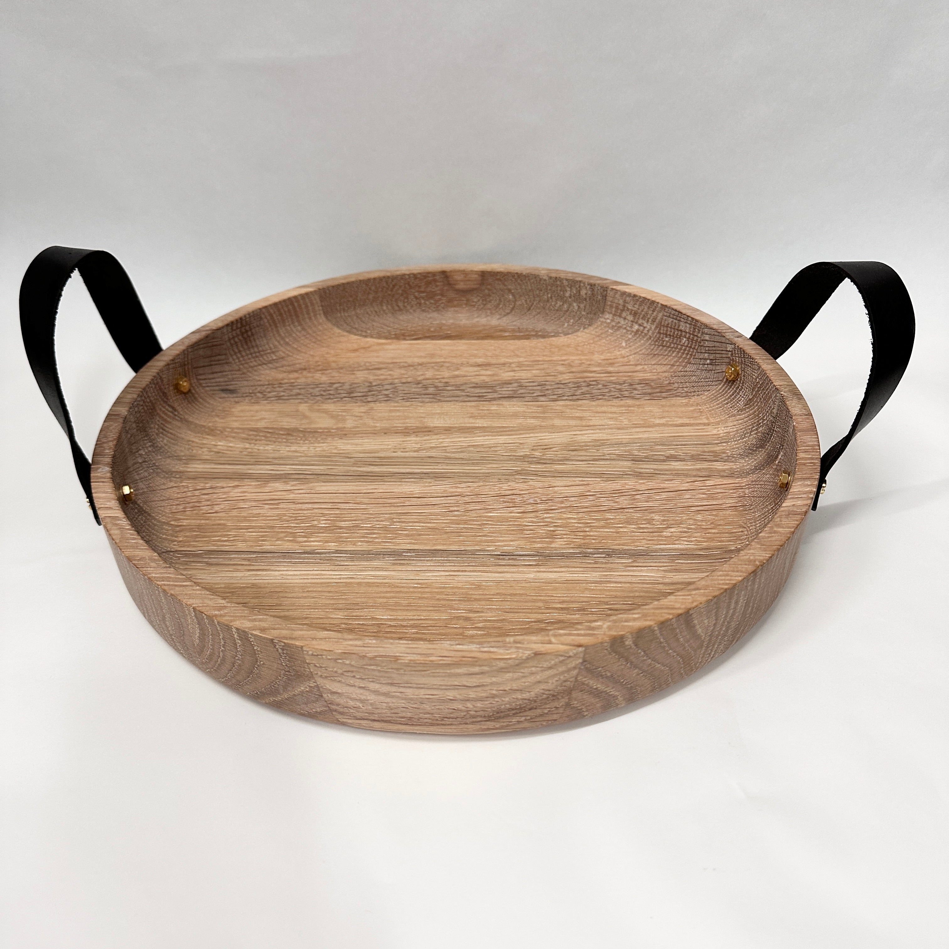 Round Oak Serving Tray
